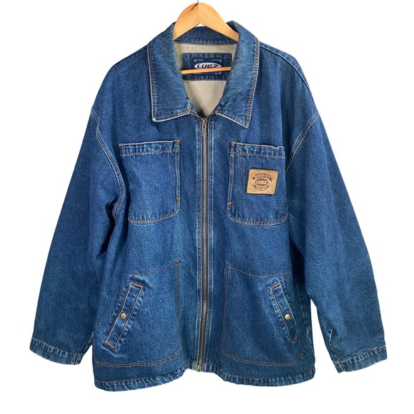 Lugz | Jackets & Coats | Lugz Jean Jacket Mens 2xlt Full Zip Baggy Fit ...